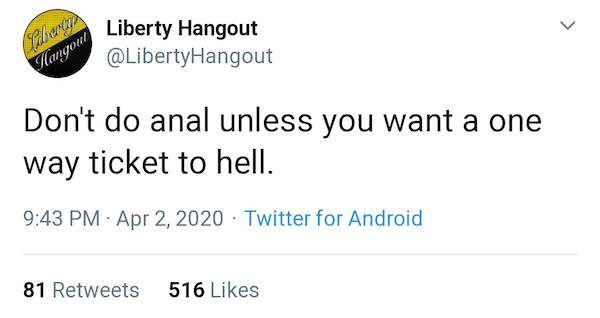 Unhinged people + twitter = very concerning content