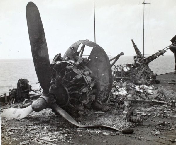 WW2 Kamikaze Plane Crash Famous Photo Story Humanity in Hell of War.