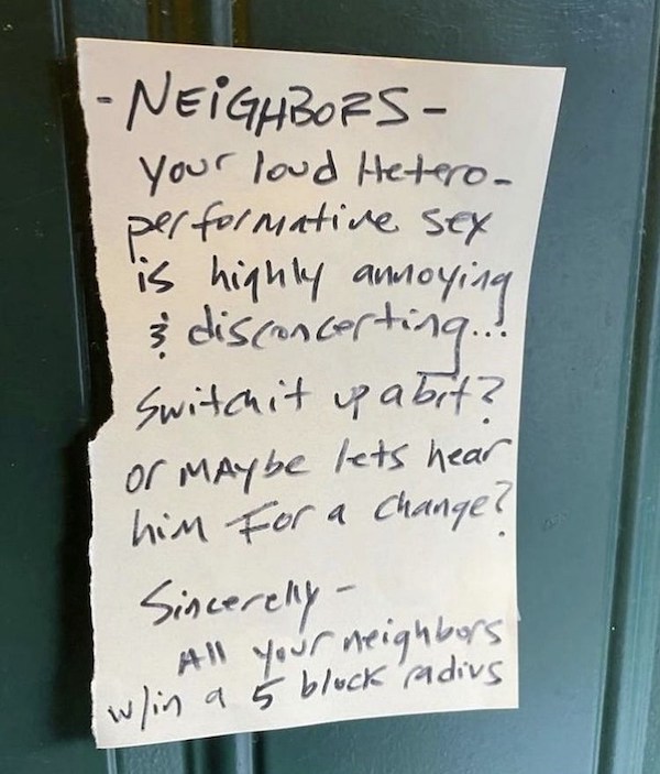 Hilarious And Bizarre Notes From Neighbors