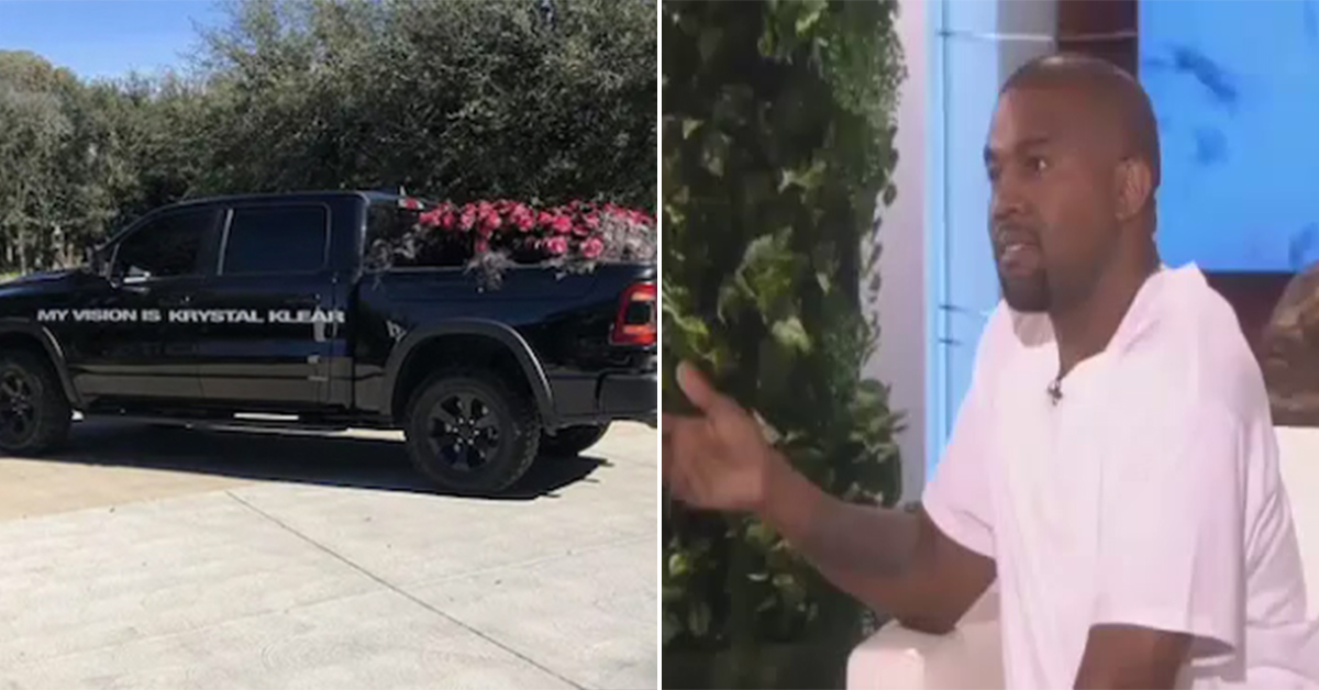 Desperate Kanye sent Kim a truck full of roses to try to win her back