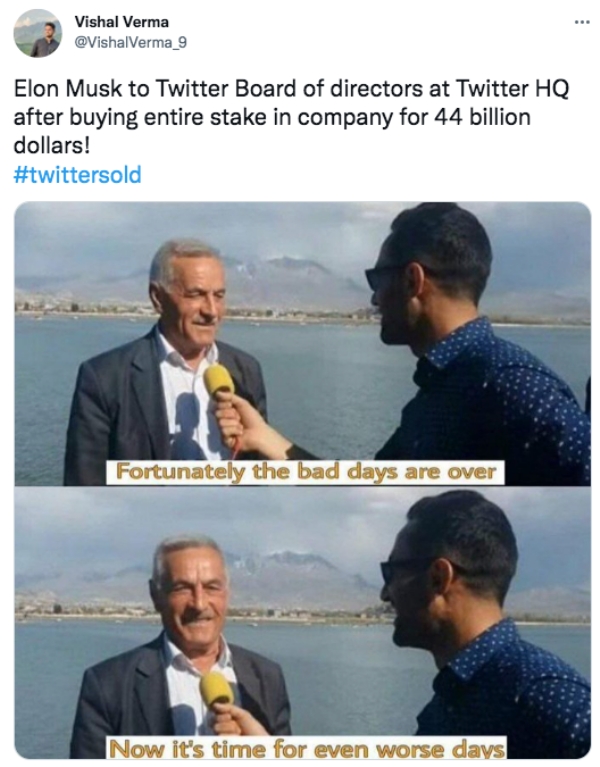 Elon Musk bought Twitter & the memes and tweets are flooding in