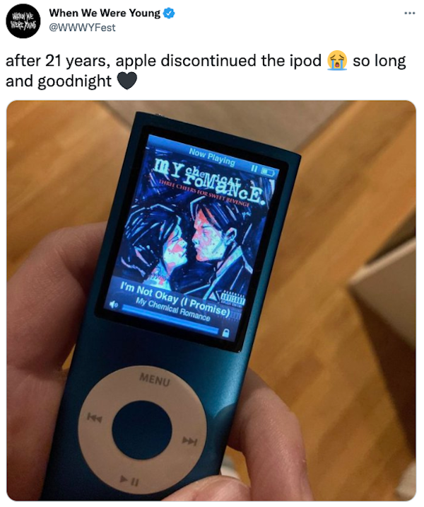 The iPod is OFFICIALLY dead after 20 years. R.I.P.