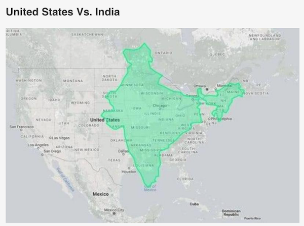 These maps show the true scale of the world's countries