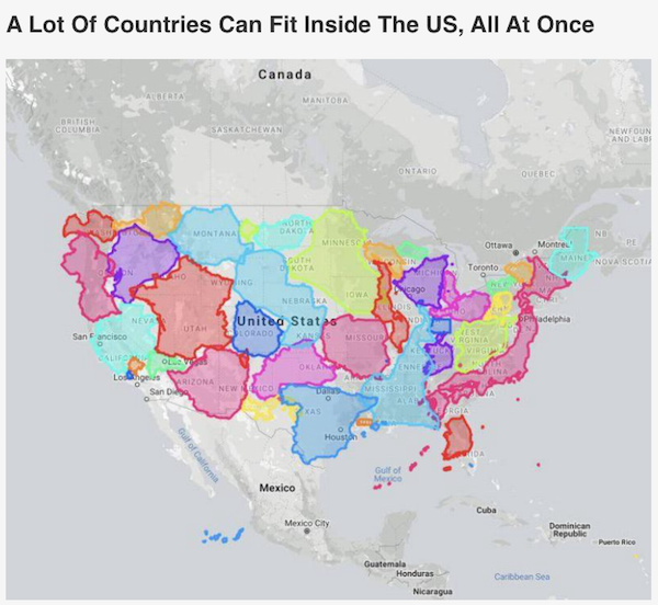 These maps show the true scale of the world's countries