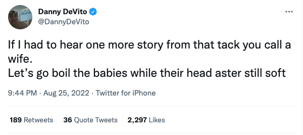 Danny DeVito's nsfw tweets as Satan character cause confusion