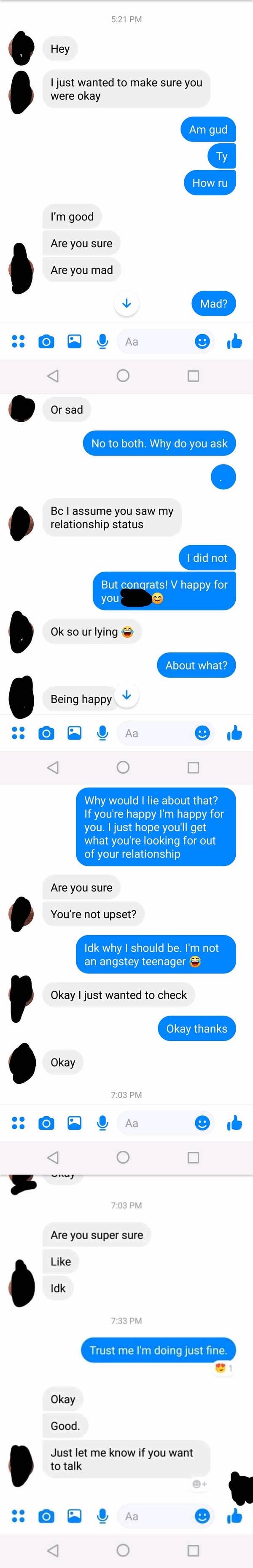 Screenshots of texts from Exes is the definition of cringe