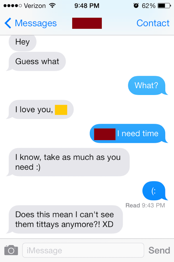 Screenshots of texts from Exes is the definition of cringe
