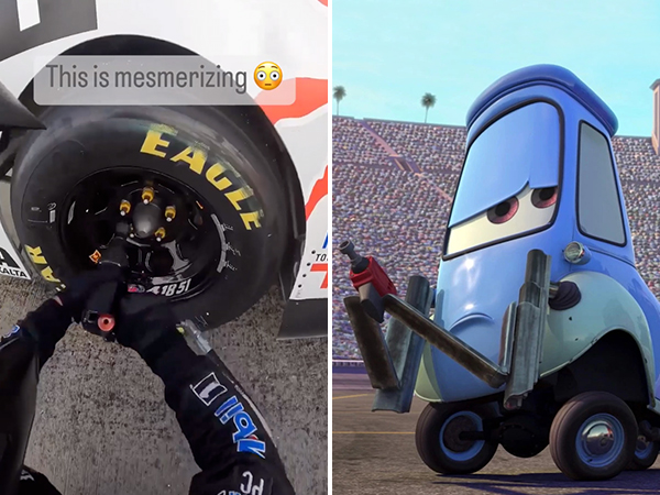 Nascar pit crews are pretty impressive but Guido still did it better