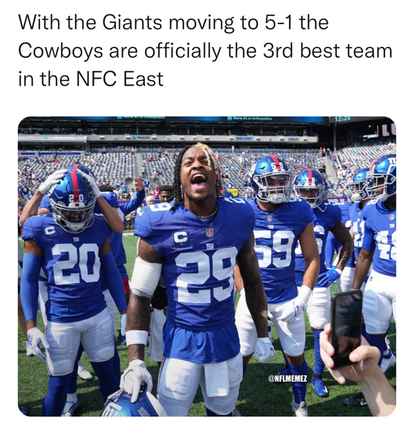 Just like the Giants, leather bound NFL memes from Week 6 win again.