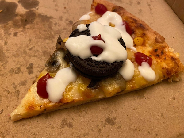 Pizzas with threatening auras