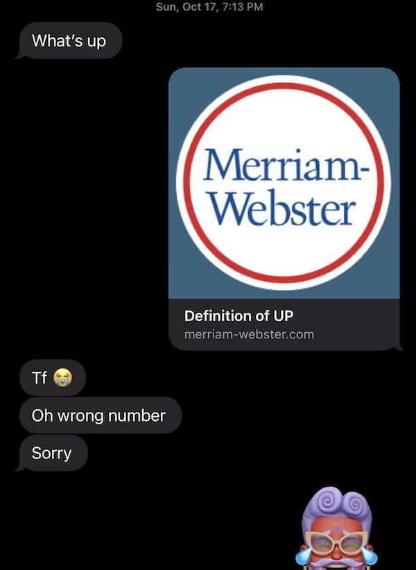 Wrong-number texts with A+ replies