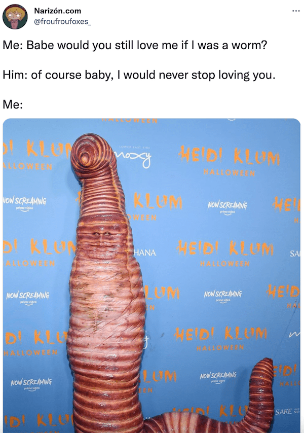 Heidi Klum's worm costume became a meme because how could it not?