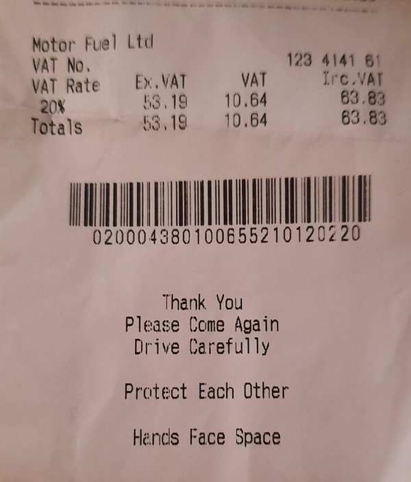 Strange receipts exist. We the have the...well...receipts