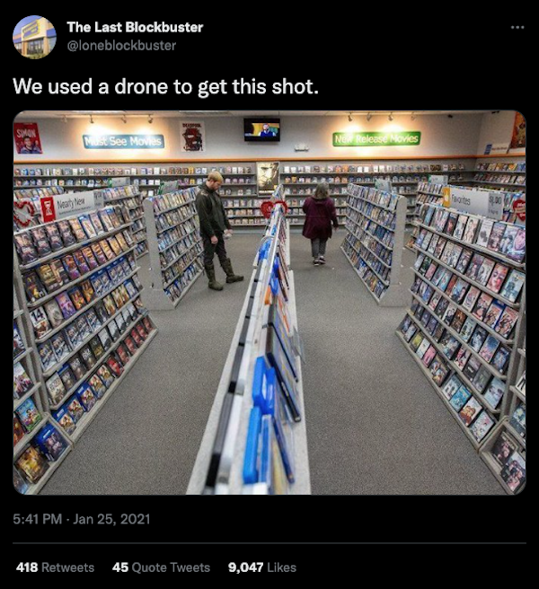 The last of the Blockbusters has a social media page serving up gold