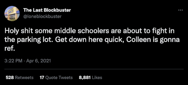 The last of the Blockbusters has a social media page serving up gold