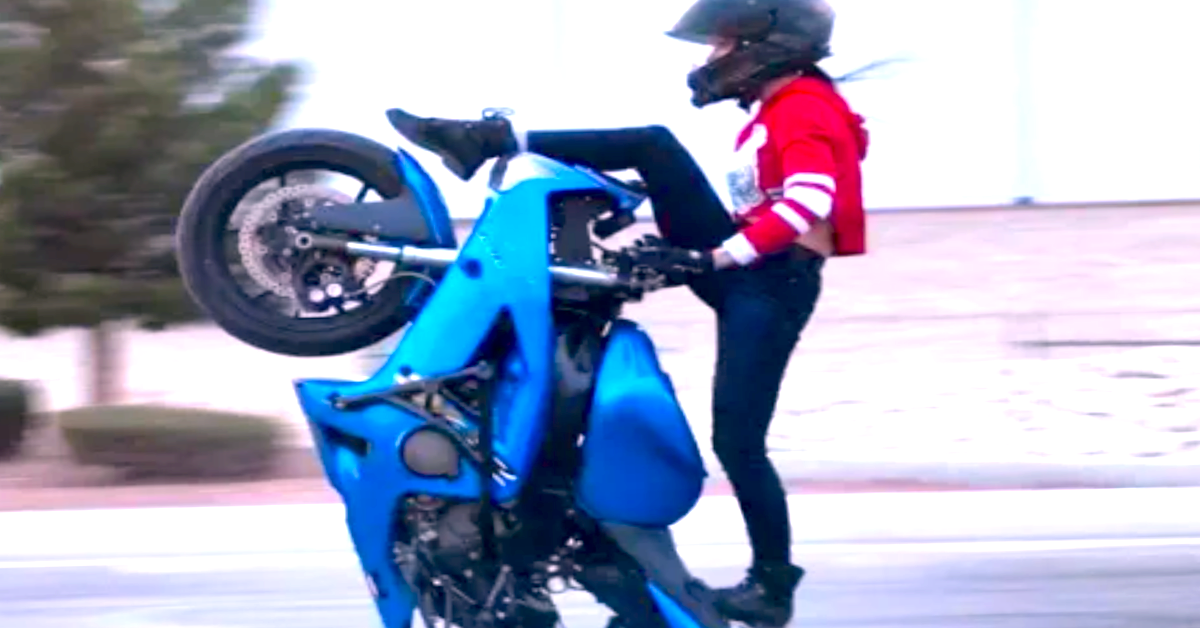 GIFs Sexy Girl Motorcycle Stunts Best Hot Rider Ashley Lammela