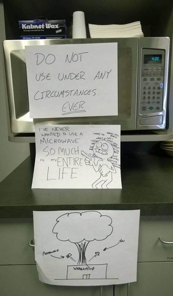 Sarcastic and passive-aggressive office notes
