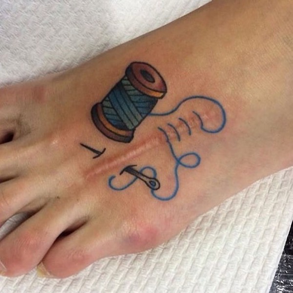 Scars transformed into clever works of art