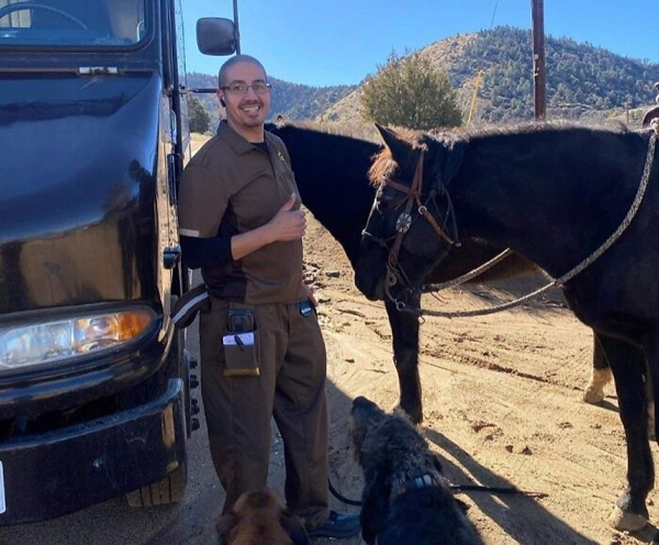 UPS drivers whose drives are made perfect by some furry friends