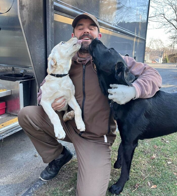 UPS drivers whose drives are made perfect by some furry friends