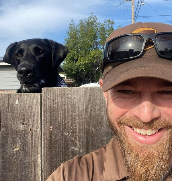 UPS drivers whose drives are made perfect by some furry friends