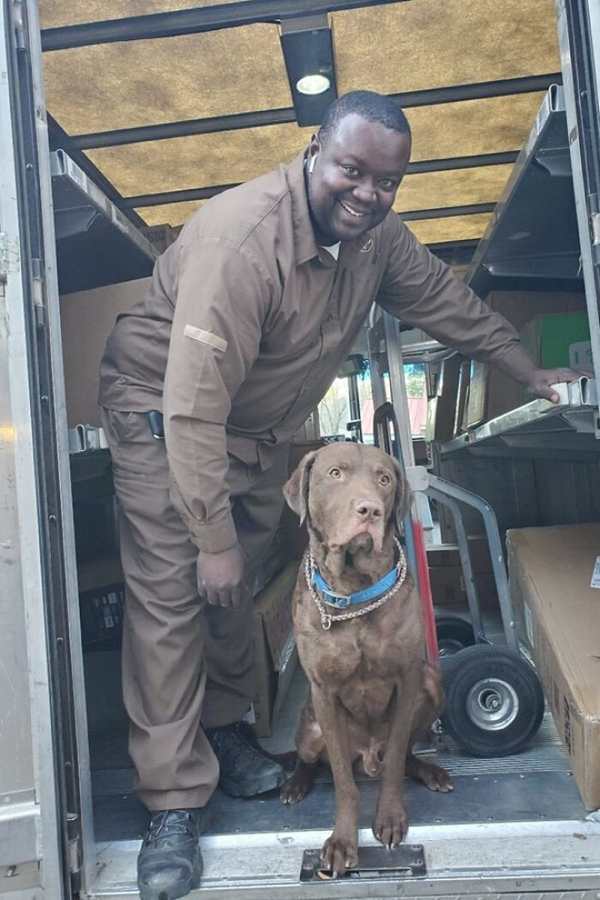UPS drivers whose drives are made perfect by some furry friends