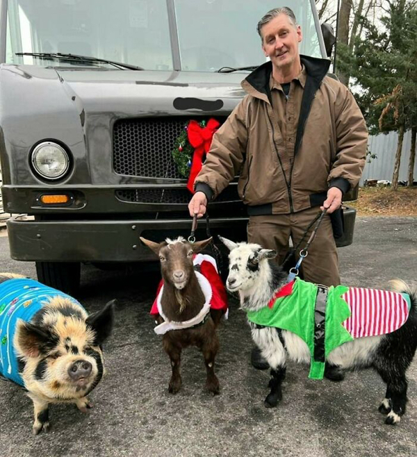 UPS drivers whose drives are made perfect by some furry friends