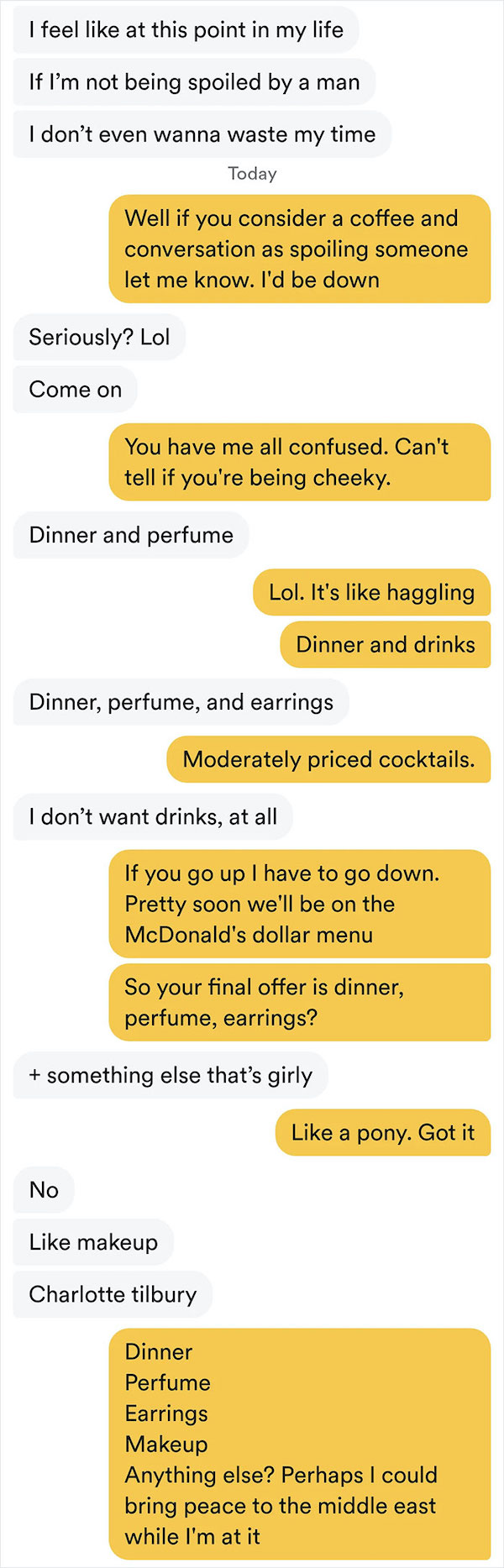 Bumble conversations that were unstable at best...