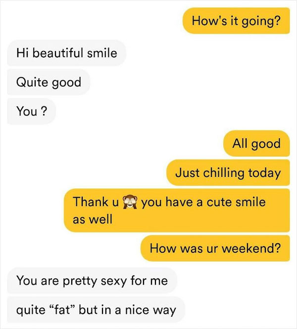 Bumble conversations that were unstable at best...