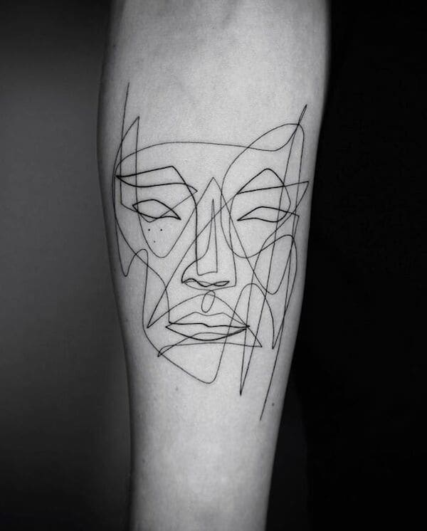 Mesmerizing tattoos created by ONE continuous line (32 Photos)