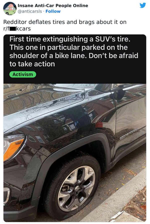 The anti-car crowd getting appropriately roasted