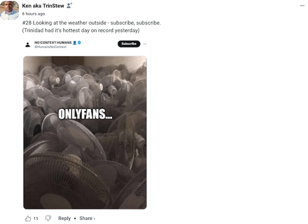 An enjoyable batch of silly comments straight from misfit minds