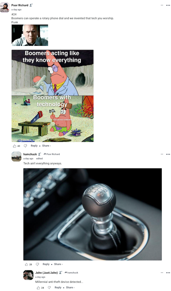 An enjoyable batch of silly comments straight from misfit minds