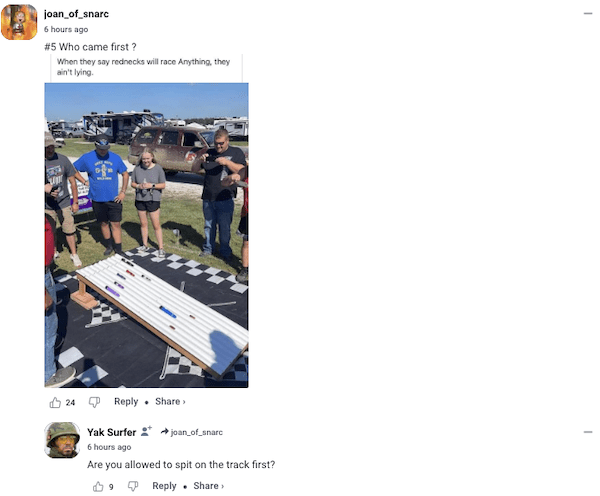 An enjoyable batch of silly comments straight from misfit minds