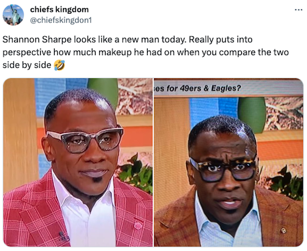 Shannon Sharpe is getting ROASTED for his bizarre TV makeup