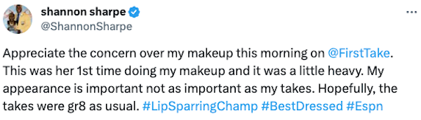 Shannon Sharpe is getting ROASTED for his bizarre TV makeup