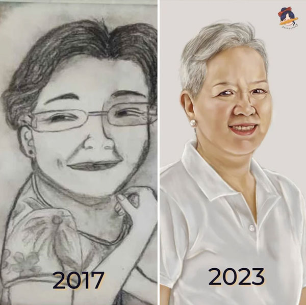 Artists show their growth over time and it's insanely impressive