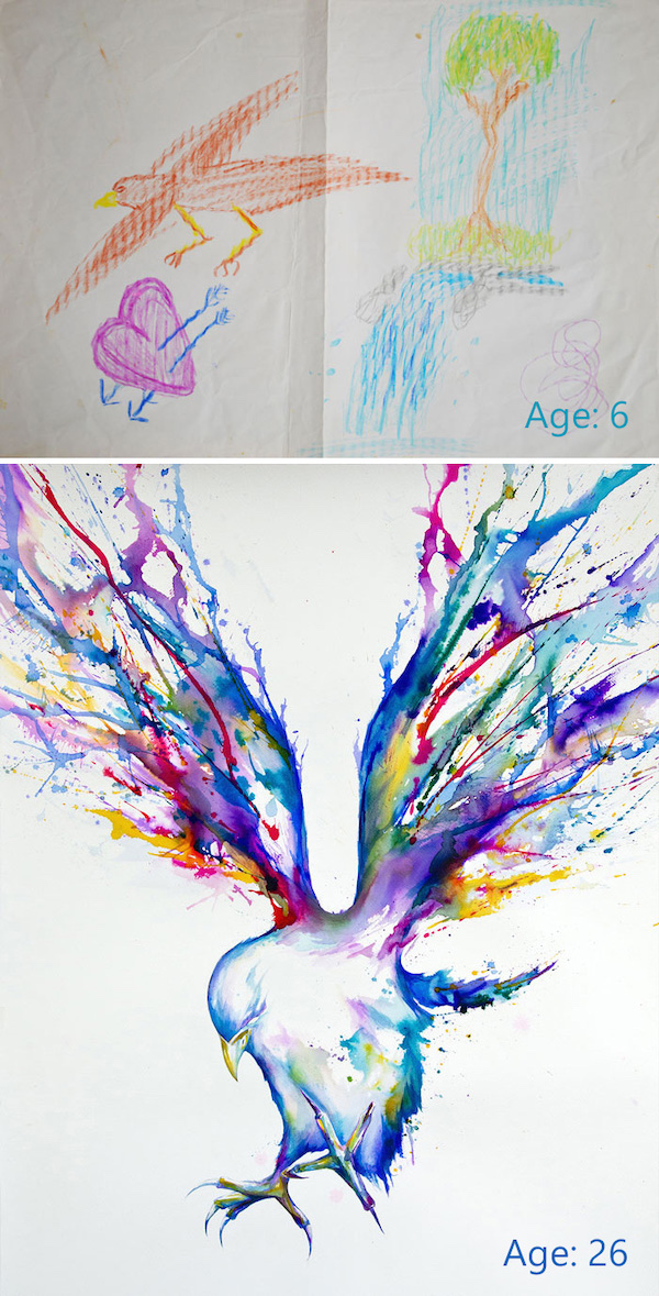 Artists show their growth over time and it's insanely impressive