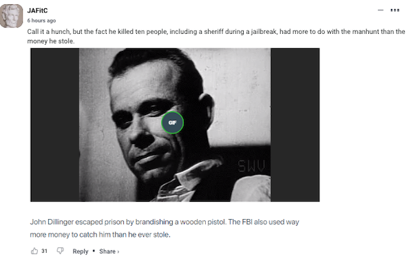 Top Comments of elite commenters found on theCHIVE