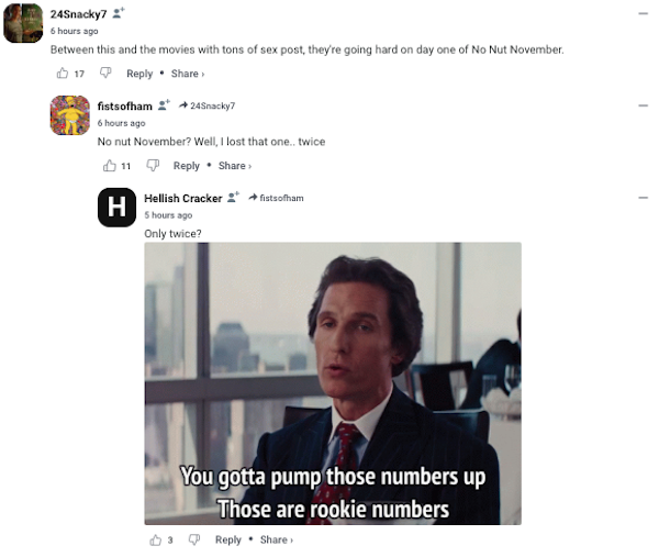 Top Comments of elite commenters found on theCHIVE