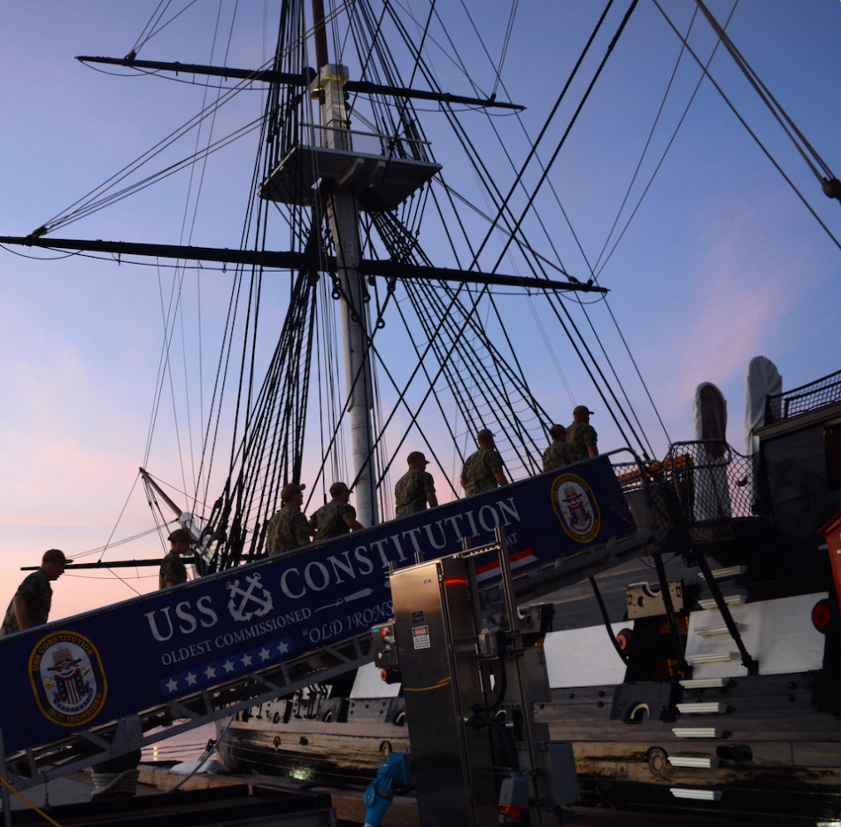 High-Res Cannons Fire World's Oldest Navy Wood Battleship Ironside USA