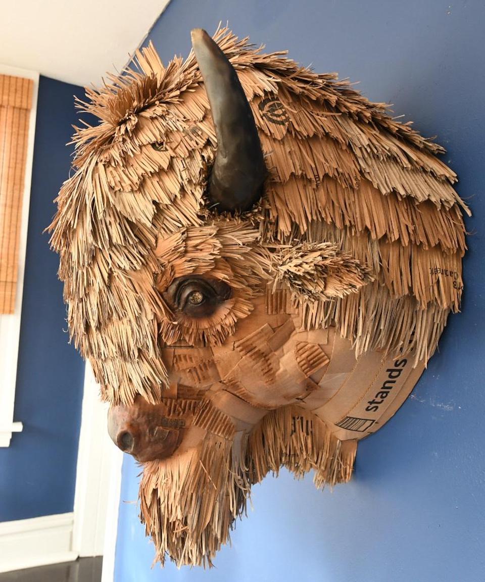 Cardboard BISON Art Head Awesome Build Photos from start to finish