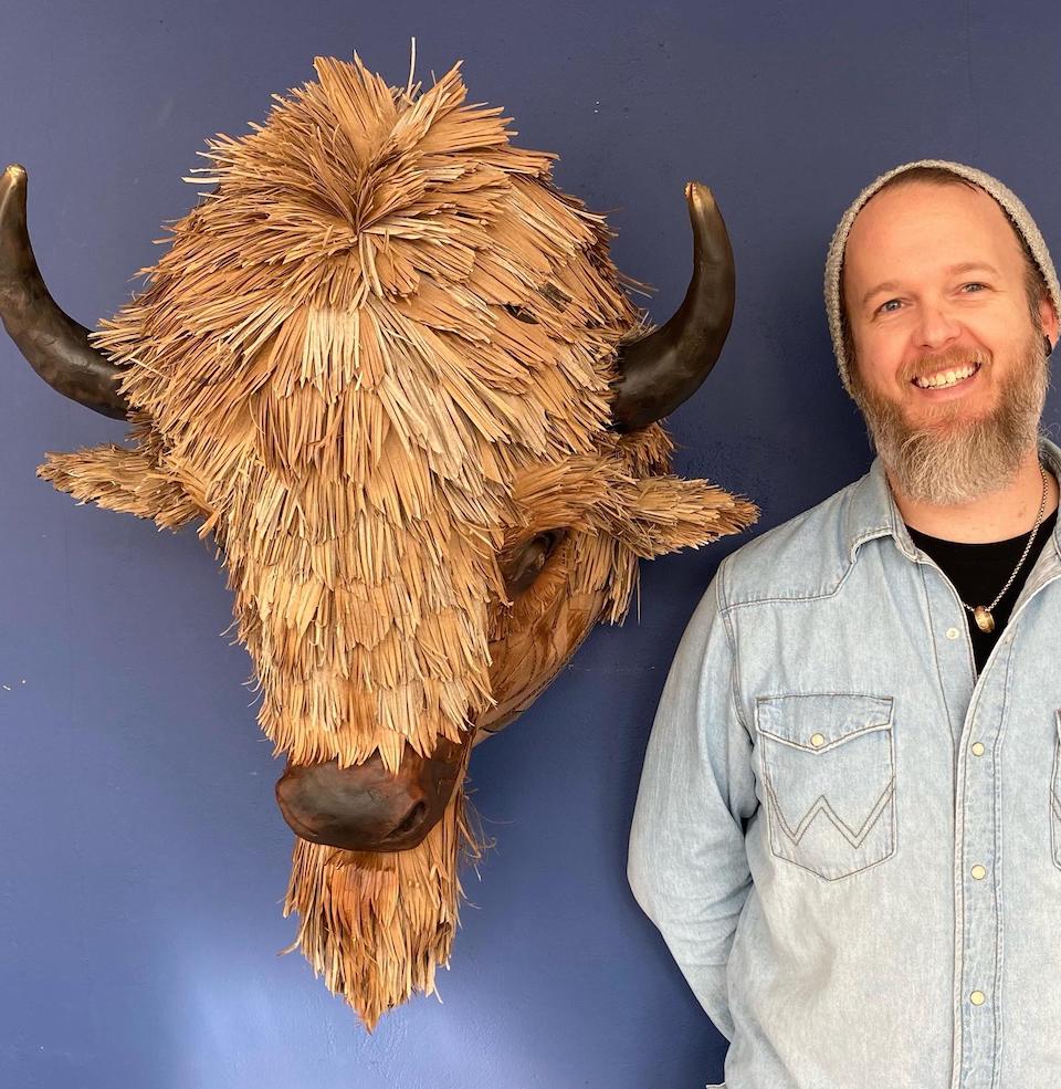 Cardboard BISON Art Head Awesome Build Photos from start to finish