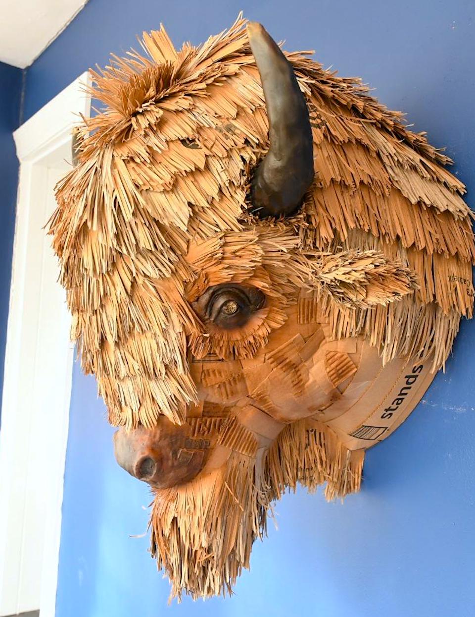 Cardboard BISON Art Head Awesome Build Photos from start to finish