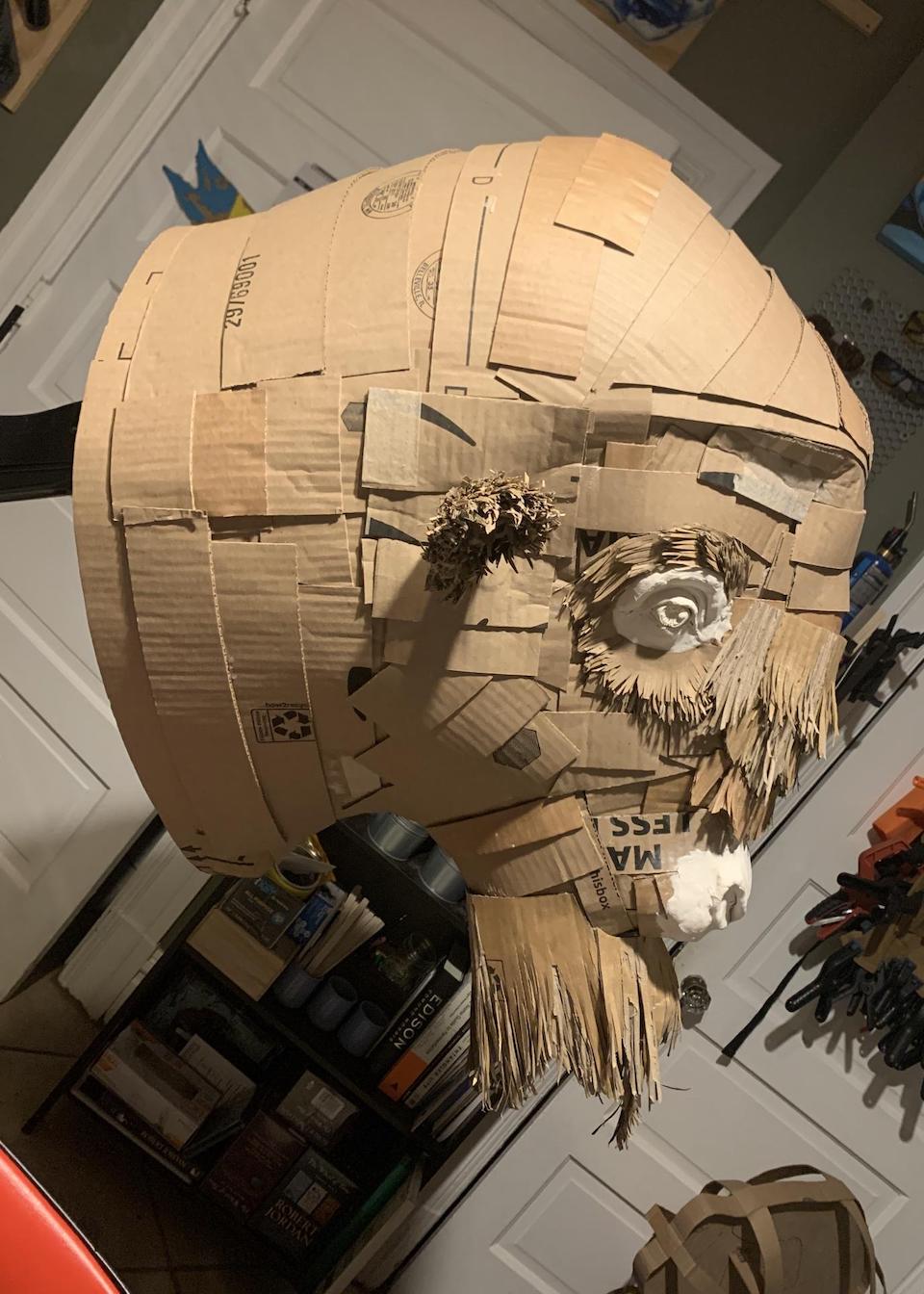 Cardboard BISON Art Head Awesome Build Photos from start to finish