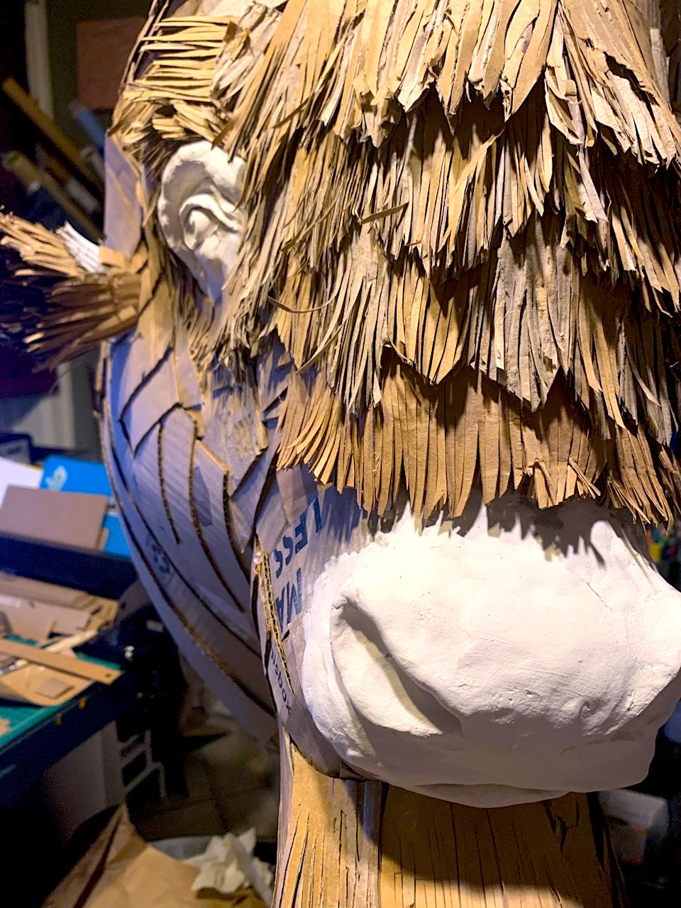 Cardboard BISON Art Head Awesome Build Photos from start to finish
