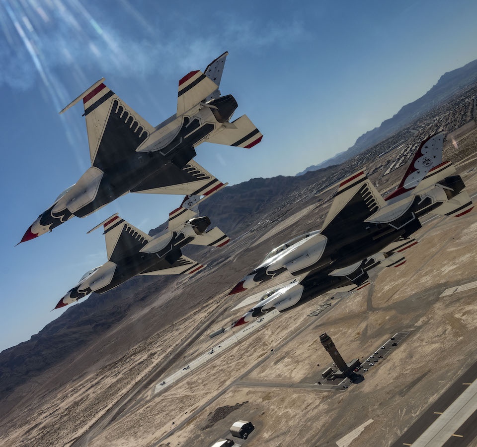 High-Res Air Force and US Navy Fighter Jet Ground Attack Perfect Timed