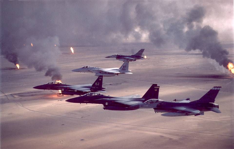 High-Res Air Force and US Navy Fighter Jet Ground Attack Perfect Timed