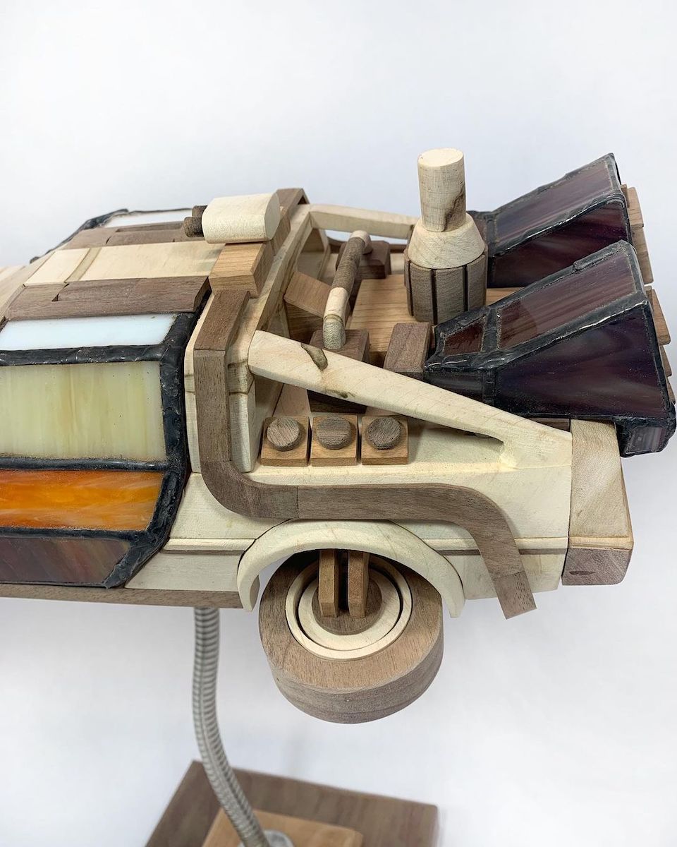 STAR WARS Wood-Carving Artist Hand built Sculptures Stain Glass Light