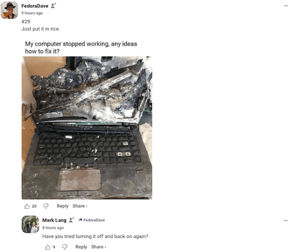 Top Comments found in the web's comment section